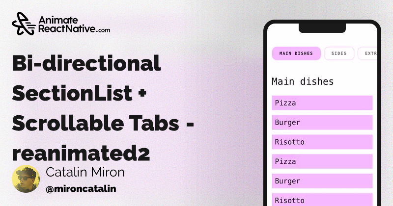 React Native Animations Bi Directional Sectionlist Scrollable Tabs Reanimated2