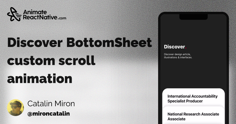 React Native Animations Discover Bottomsheet Custom Scroll Animation