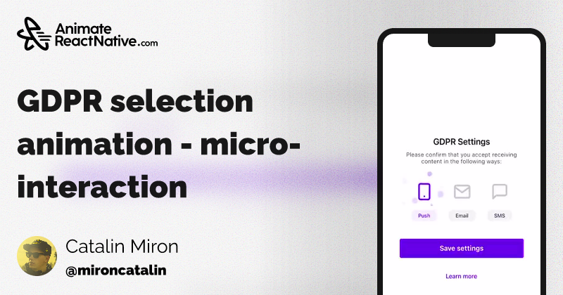 React Native Animations - GDPR selection animation - micro-interaction