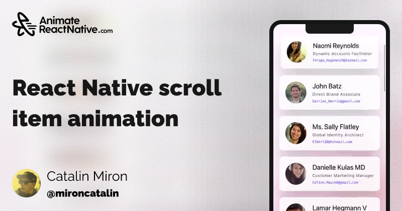 React Native Animations React Native Scroll Item Animation